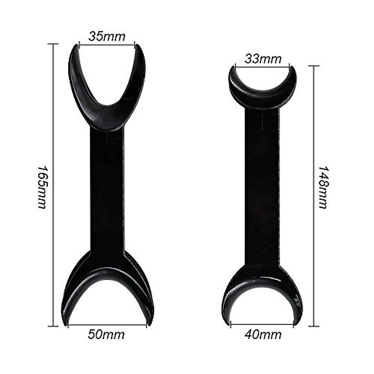 8 Pcs T-Shape Black Intraoral Cheek Lip Retractor Double Head Mouth Opener for Teeth Whitening Dental Orthodontic Tool Surgical Retractor