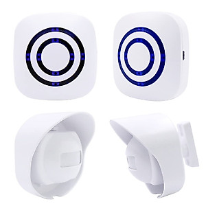 Wireless Driveway Alarm Weatherproof Outdoor Motion Sensor Detector Security Alert-Protect Outdoor/Indoor Property-328 ft Long Range -38 Chimes (2 Receiver and 1 Sensors)