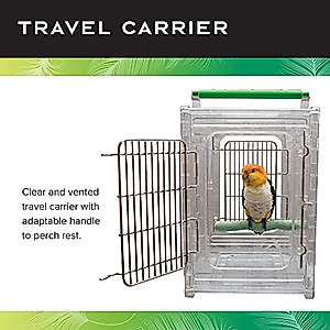 CaitecPerch & Go Polycarbonate Bird Carrier, Clear View Travel Cage