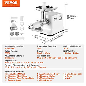 VEVOR Electric Tomato Strainer, 700W Tomato Sauce Maker Machine, 5.5 LBS/Min Food Strainer and Sauce Maker, Pure Copper Motor Food Mill with Reverse Function for Tomato Strawberry Blueberry Sauce