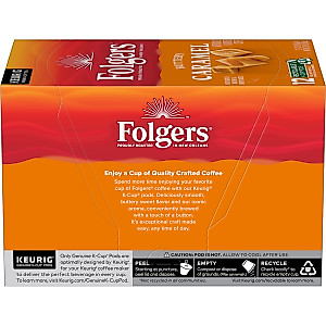 Folgers Caramel Drizzle Flavored Coffee, 72 Keurig K-Cup Pods…