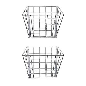 Rugged Ranch SGGBF Wall Mounted Rustproof Galvanized Steel Sheep, Goat, Horse, Rabbit, Guinea Pig, and Cow Livestock Hay Feeder Rack, Silver (2 Pack)