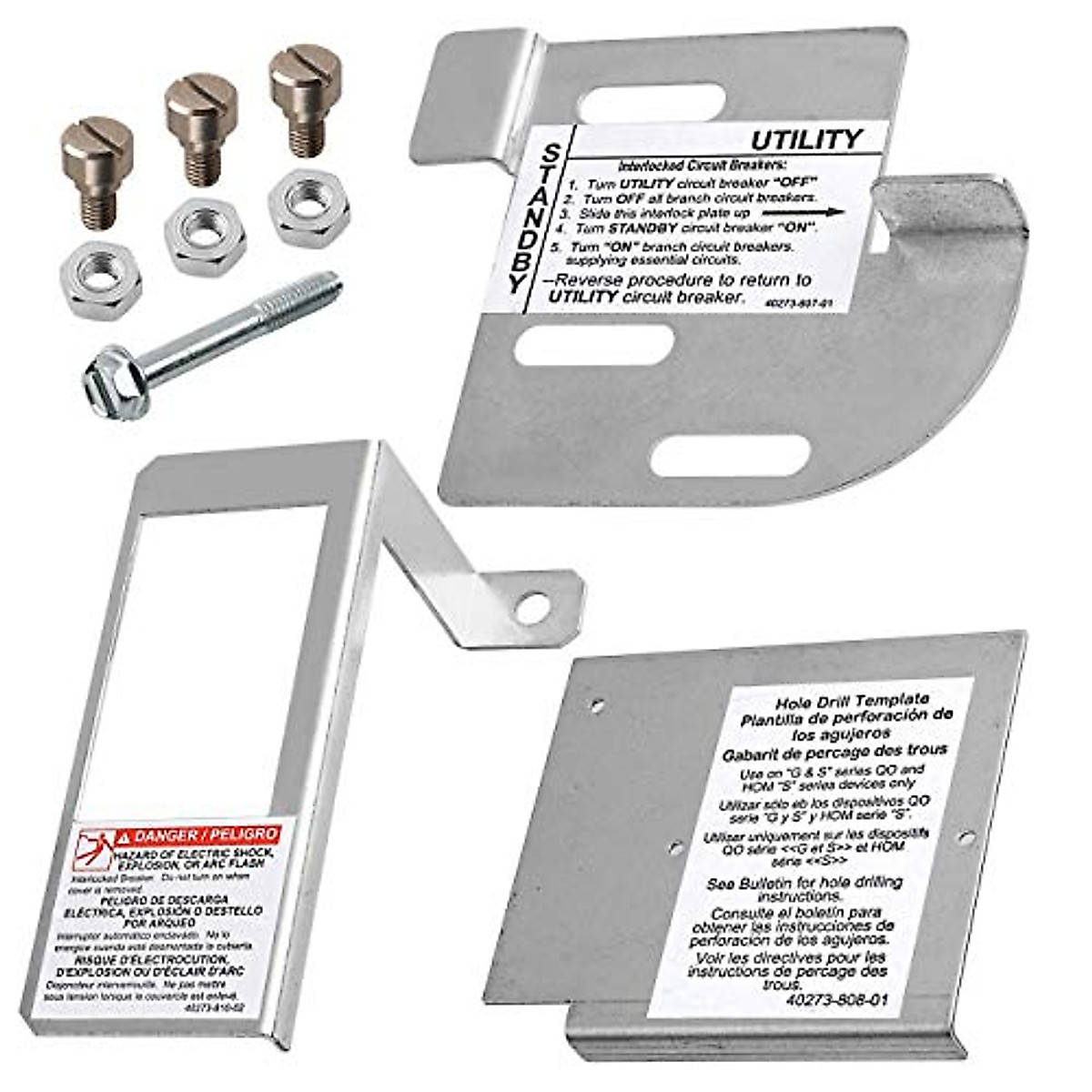 Generator Interlock Kit Compatible with Square D Electric QOCGK2C QO Cover Generator and QOM2 Frame Size Main Breaker