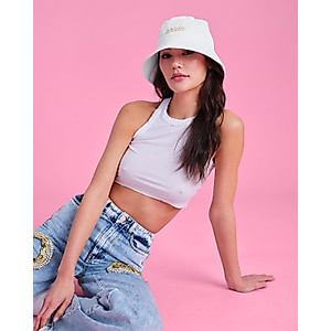 xo, Fetti Bachelorette Party Embroidered White Bride Bucket Hat | Bach Party Decorations, Beige Bride to Be Accessory, Neutral Bridesmaid Favors, Bridal Shower Supplies