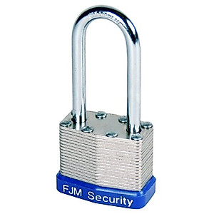 FJM Security A389-40-LS Laminated Steel Keyed Alike (A389) Long Shackle Padlock