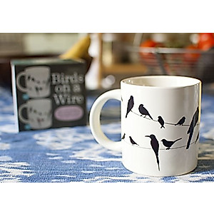 Birds on a Wire Heat Changing Mug - Add Coffee and Colorful Birds Appear