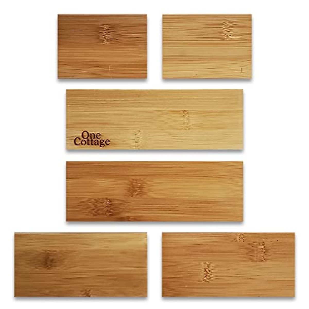4" Bamboo Drawer Divider Add-On Connection Pieces for One Cottage Drawer Divider Sets (4") Set of Two