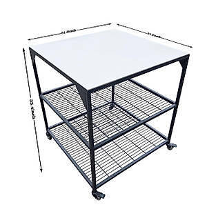 JAQKITU Movable Food Prep and Work Cart Table Stainless Steel Grill Cart Modular Table with Wheels Commercial Kitchen Table Heavy Duty Grill Cart Outdoor Cart