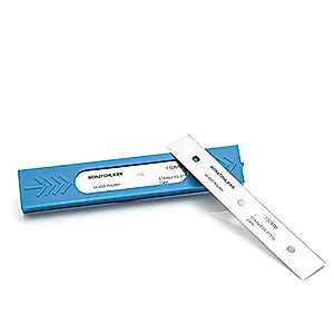 Glass Polish 15043 SCRATCHLESS Stainless Steel Blades, Double-Edged Blades for Scratchless Glass Scraper | 25 Pack | 6 inch