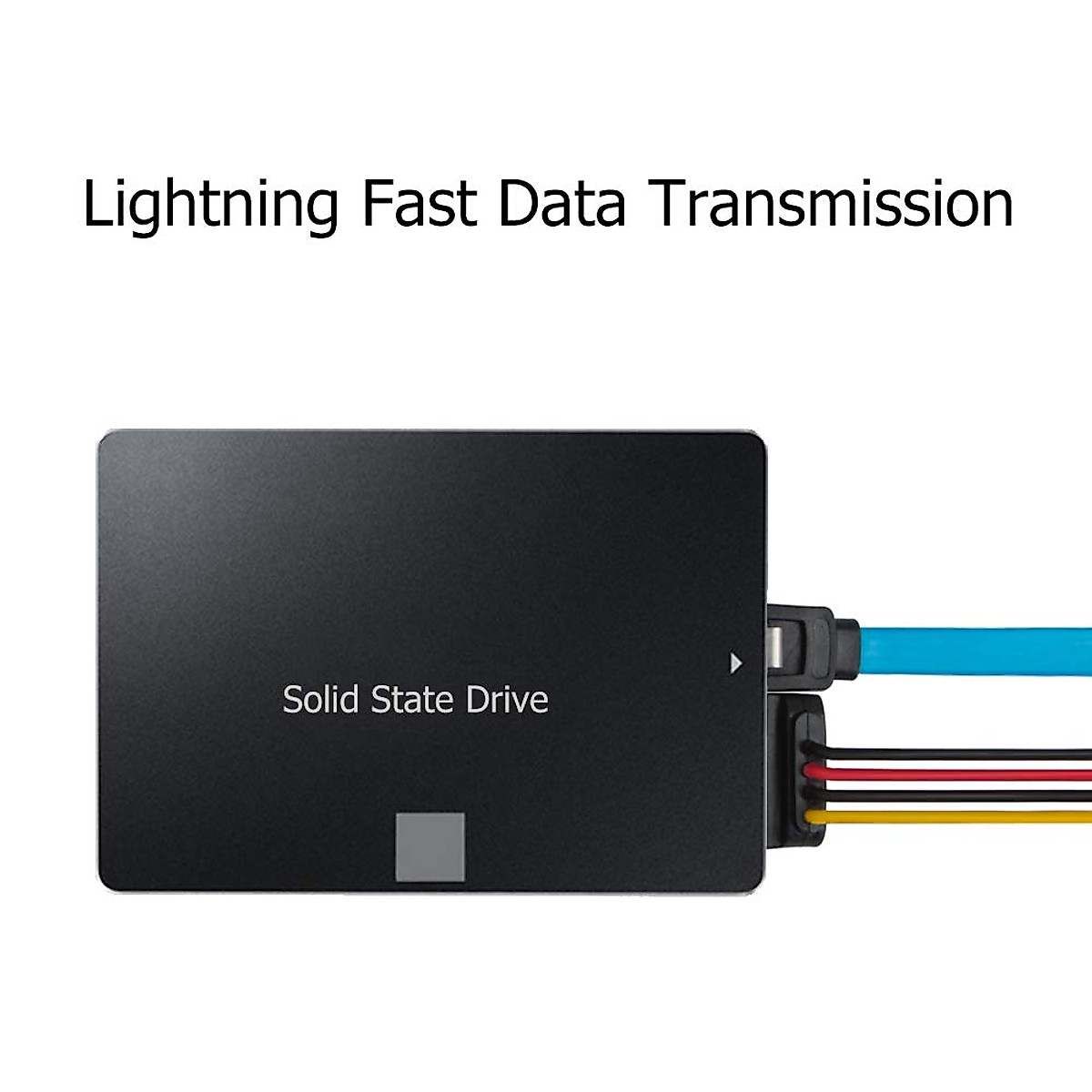 findTop Set of 6, SATA Power Splitter Cord and SATA III Cable 6.0 Gbps, Straight and 90 Degree SATA 3.0 Cable, SATA 15 Pin Male to 2xSATA 15 Pin Power Splitter Cable