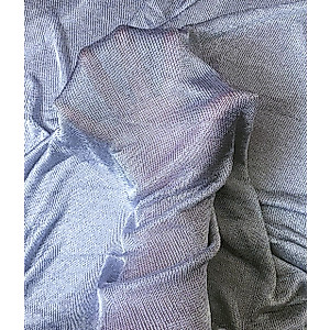 Keily & Megan Inc, 60" Wide Stretch Vintage Chainmail Medieval Era Armour LARP Cosplay Faux Metallic Chainmail Fabric by The Yard (Silver, 1 Yard)