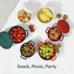 carrotez Snack Containers with lids Condiment Containers Easy to Clean Leak Proof BPA Free 2 Pack - Red