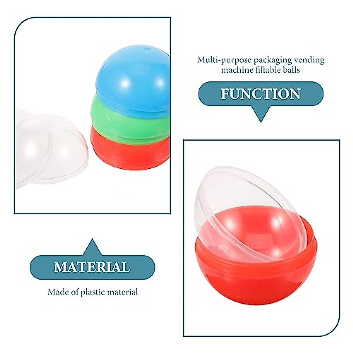 ABOOFAN Gum 50pcs Small Round Capsules Clear Containers Toys Empty Fillable Capsules Twisted Balls for Gumball Vending Machines Surprise Gift Vending Machine