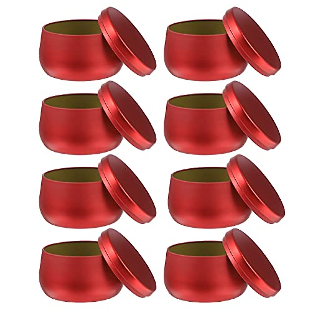 8pcs Candle Tin,metal Candle Tins for Candle Making, Crafts, and Candy Storing (Red) Airtight Cookie Food Containers Food Container