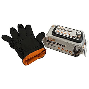 HDX Black Dual Layer 6ml Heavy Duty Disposable Nitrile Gloves 40 pack