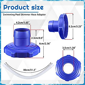 4 Pieces Above Ground Pool Skimmer Hose and Adapter B Replacement Part Surface Skimmer Replacement Hose Small Strainer Replacement Hose B Adapter Pool Drain Adapter for Surface Swimming Pool Skimmer