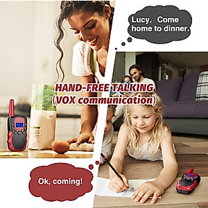 Selieve Outdoor Toys for Kids Ages 4-8, Walkie Talkies for Kids Long Distance 22 Channels 2 Way Radio Interactive Toys Birthday Gifts for 3-12 for Girls and Boys Red Black