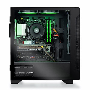 Thermaltake Graphite 360 Gaming PC (AMD Ryzen 5 5600X, RTX 3060, 16GB RGB 3200Mhz DDR4 ToughRAM RGB Memory, 1TB NVMe M.2, WiFi, Win 10 Home) Gaming Desktop Computer S1BK-B550-G36-LCS,Black