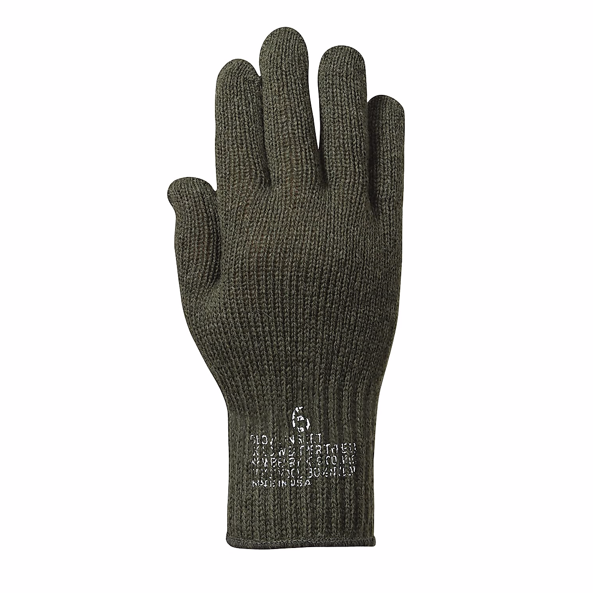 Rothco GI Wool Glove Liners, Olive Drab, Size 5