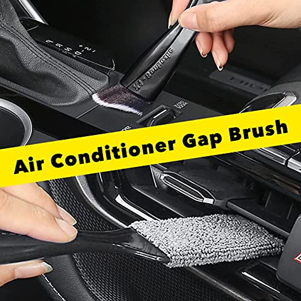 3 Pack Car Cleaning Kit with Auto Interior Dust Brush,Double Head Brush with Soft Nylon Hair and Coral Fleece, Soft Bristles Detailing Brush Dusting Tool for Automotive Dashboard