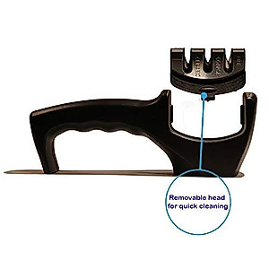 Sharp Express Kitchen Knife Sharpener - 3-Stage Diamond Tungsten and Ceramic - Non-Slip Rubber Base