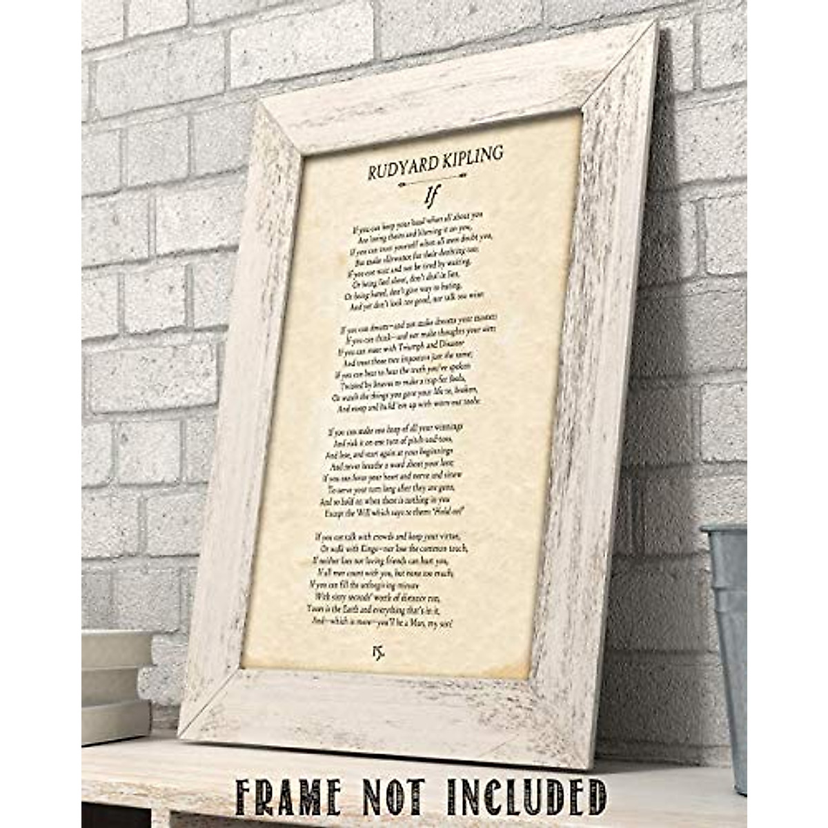 Rudyard Kipling - If - 11x14 Unframed Typography Book Page Print - Great Gift for Poetry Fans and Inspirational and Motivational Decor for Home and Office Under $15