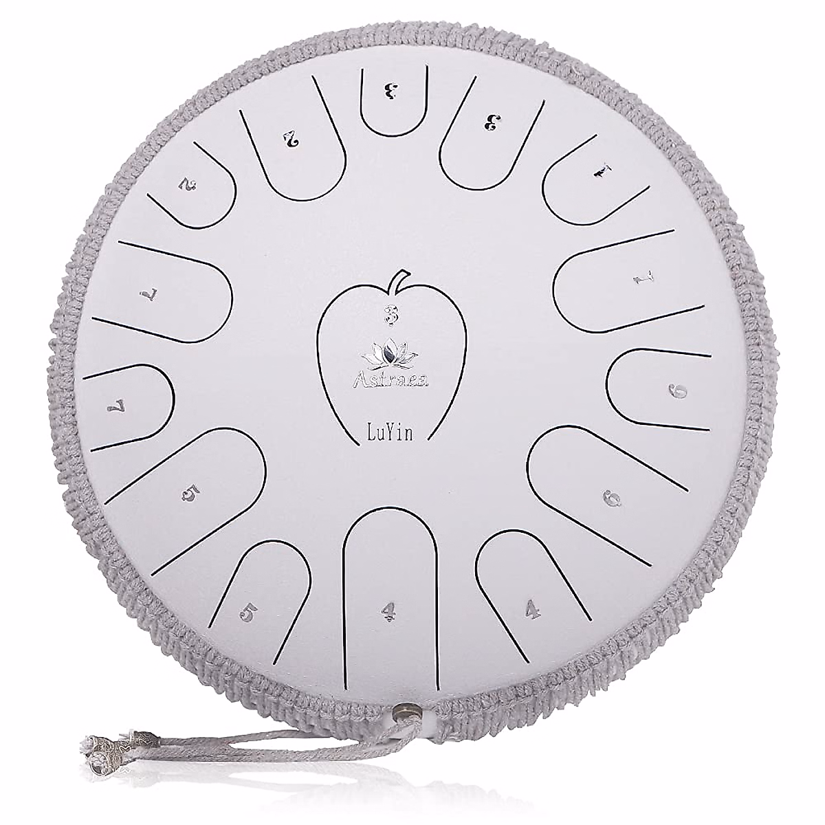 Steel Tongue Drum 15 Notes 14 Inches Percussion Instrument Handpan Drum,Tongue Drum for Adults and Teens with Bag, Music Book, Mallets, Finger Picks (white)