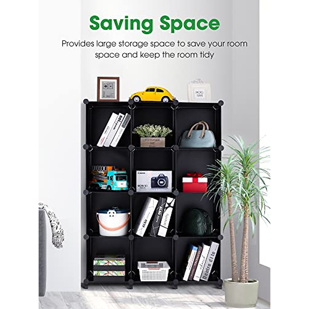 Puroma Cube Storage Organizer 6-Cube Closet Storage Shelves Cube Storage Organizer 12-Cube Closet Storage Shelves with Wooden Mallet