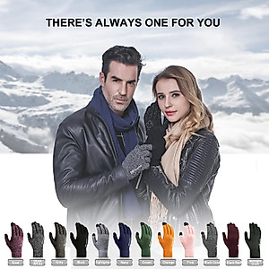TRENDOUX Unisex Touchscreen Winter Gloves - Elastic Cuff, Thermal Lining, Stretchy Material - Black, White