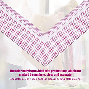 TOPINCN Plastic Sewing Ruler L Curve Ruler Sewing Measure Tailor Ruler Clear Sewing Ruler for Tailor Craft Tool Drawing Measuring Supplies (5808)