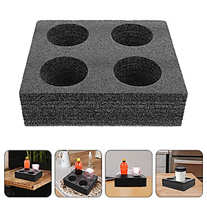 Alipis Takeout Cup Carrier Trays Coffee Tray Cup Holder, 4-Hole Takeout Coffee Cup Bottle Carrier s Foam Hot or Cold Drinks Carrier Cup Trays Beverage Trays for Package