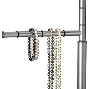 Lynk® Floor Standing Pivoting Scarf, Belt, Jewelry Holder - Accessory Organizer Rack - Platinum