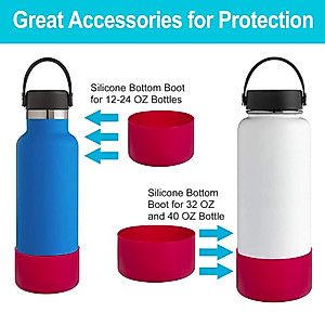 Boot for Hydro Flask 12-24 OZ Water Bottle/Stanley Tumbler, Bottom Boots for Hydroflask Sports Water Bottles, Silicone Bottom Cover Sleeve (Snapper, Fits Stanley Cups + Hydro 12-24 oz)