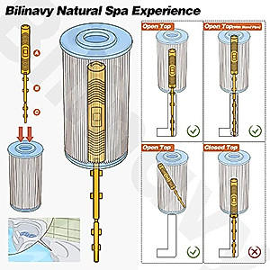 Bilinavy Spa in-Filter Mineral Sticks Parts for Hot Tub Filter Cartridge, Last for 4 Months, Yellow, 4PCS