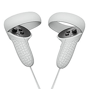 IFYOO 1 Pair Battery Charging Covers Compatible with Oculus/Meta Quest 2 Controller, Replacement Parts Kits Accessories, Anti-Slip Texture Design, Enhanced Hand Feeling - White