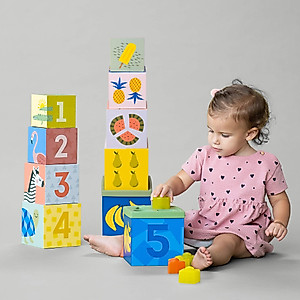 Taf Toys Savannah Sort & Stack for Infants & Toddlers, Perfect for Stacking, Nesting, Sorting, Counting & Learning Colors & Shapes. Educational Toy for 12 Months & up