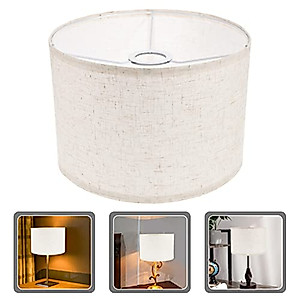 BESPORTBLE Lamp Shades, Small Lampshades 7.9 Top, Drum Lampshades, Natural White Linen Lampshades Hand Crafted Shades Replacement for Table Lamp, Floor Lamp