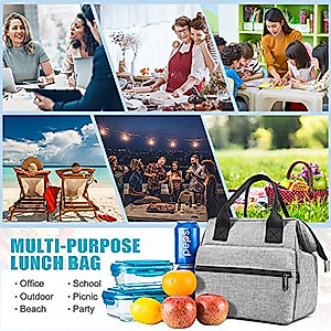 Large Lunch Bag Women, Insulated Fashionable Lunch Box For Women Adult With Shoulder Strap, Stylish Lunch Bag For Work Picnic Big Multipurpose Lunch Tote Cooler Bag For Ladies