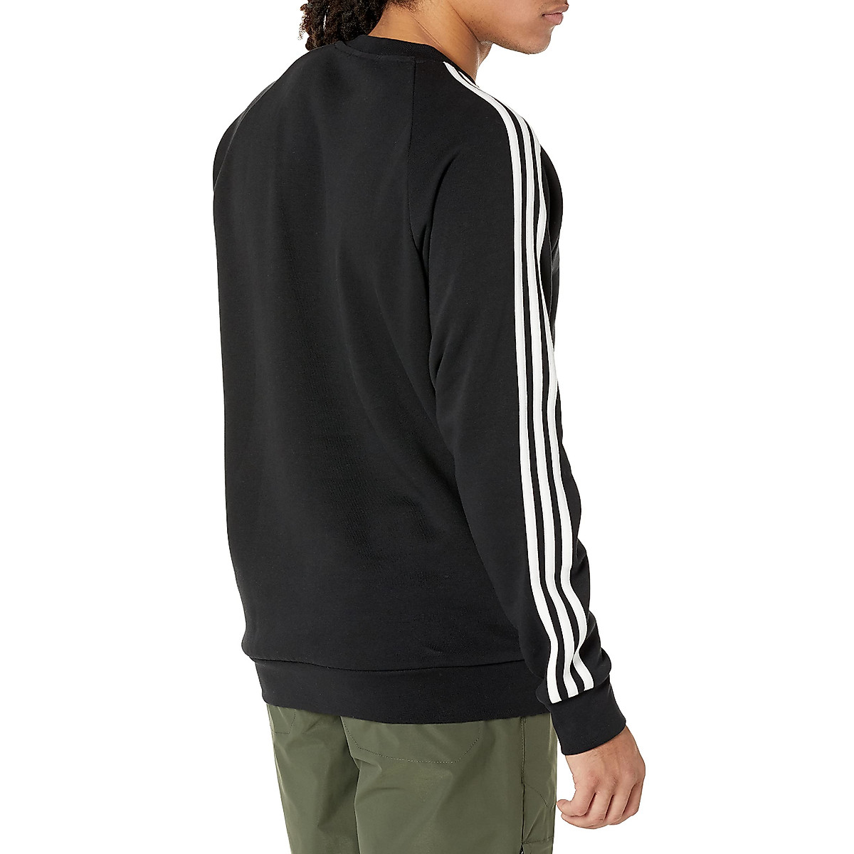 adidas Originals mens 3-stripes Long Sleeve Tee Shirt, Black, Large US