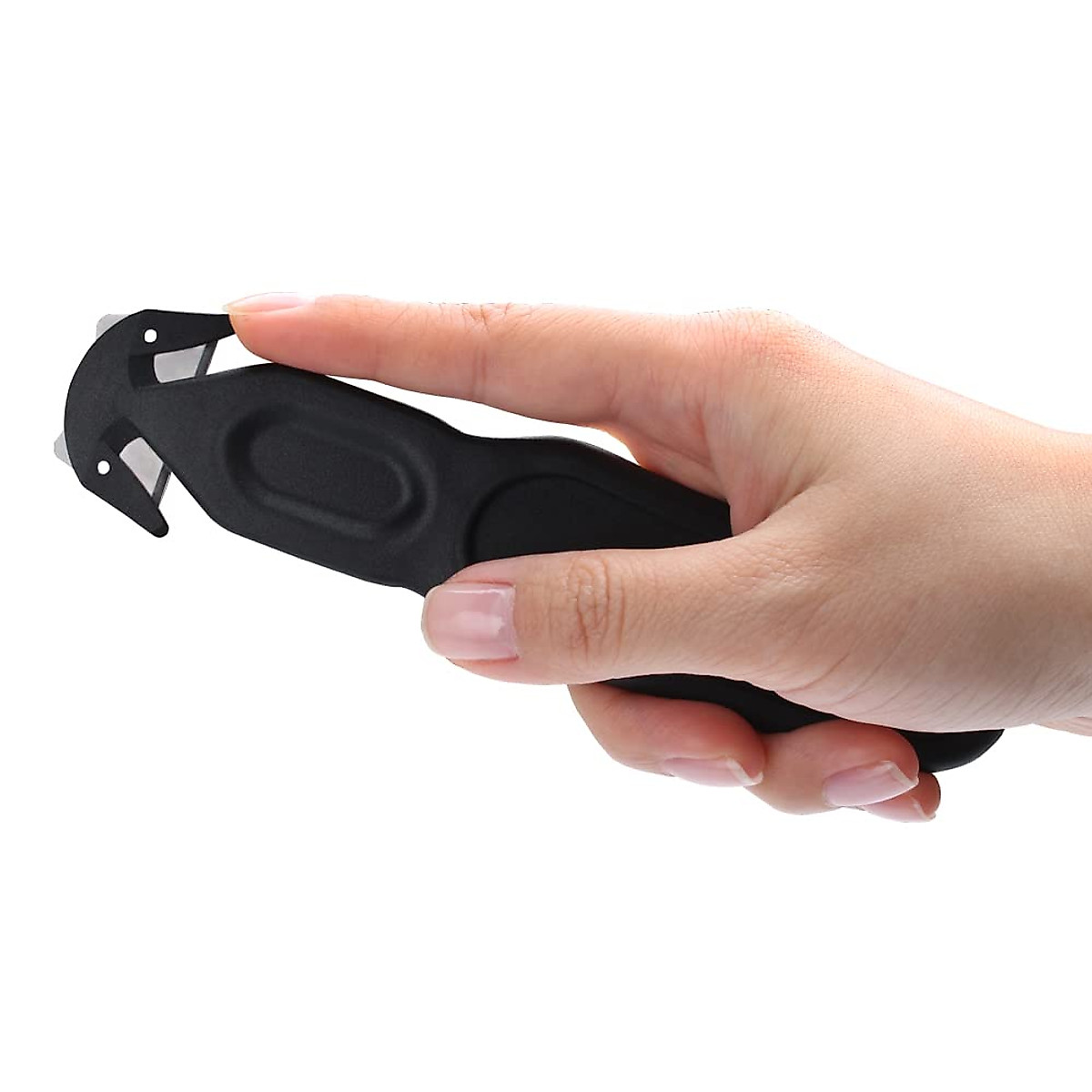 Nova Safety Cutter Tool, Safety Box Cutter Knife, Ergonomic Film Cutting Blade, Box, Strap, Carton, Package, Envelope and Letter Opener (10 Piece - Black)