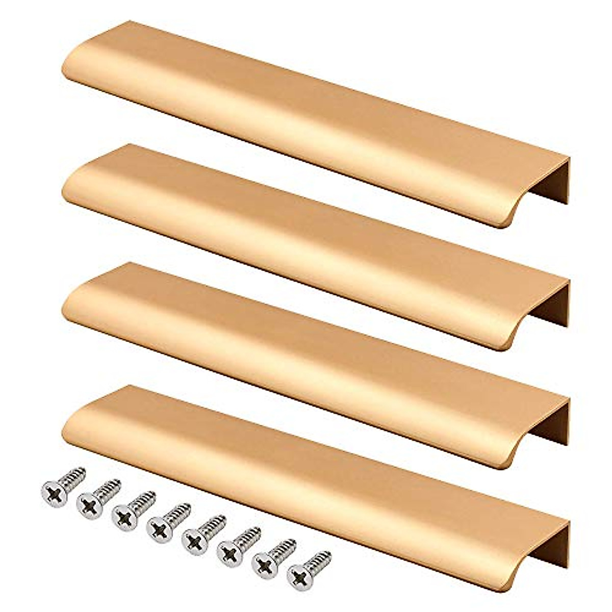 LC LICTOP 4 Pcs Arc Modern Finger Edge Pulls Tab Pull 200mm/7.87" Length Finger Drawer Pulls