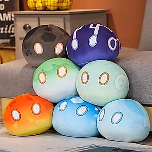 Zazzer Genshin Impact Plushies Set of 7 Cartoon Animal Slime Toys (3.9" Polyester, Machine Washable)