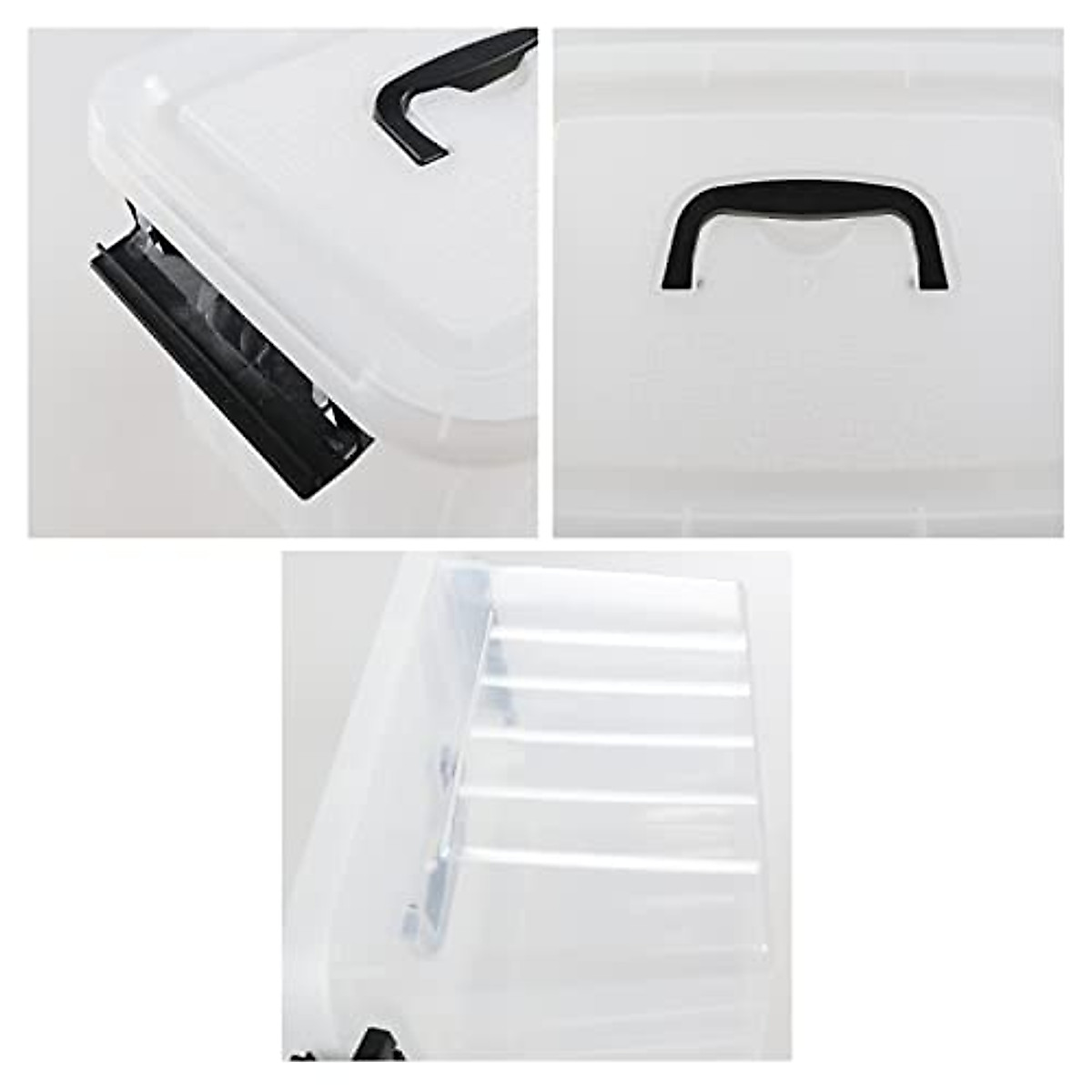 Sandmovie 8 Quart Clear Plastic Storage Bins with Lids, 6 Packs