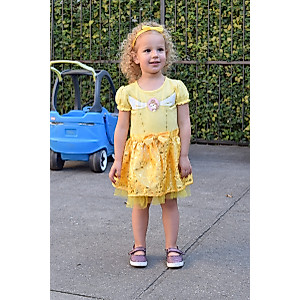 Disney Princess Belle Toddler Girls Dress and Mesh Headband 4T Yellow