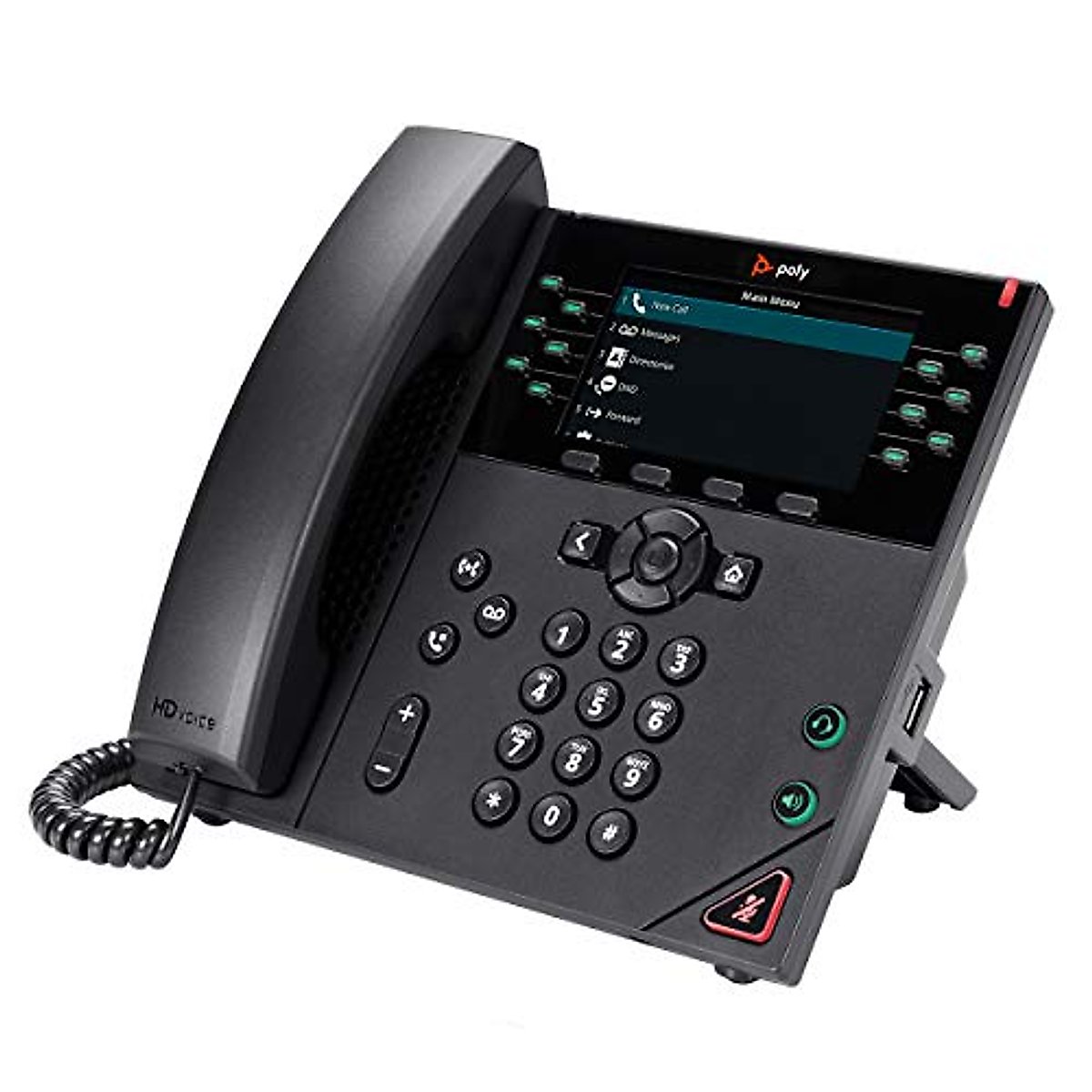 Poly - VVX 450 Business IP Phone (Polycom) - 12-Line, Color IP Desk Phone with Handset - POE - 4.3" Color LCD Display