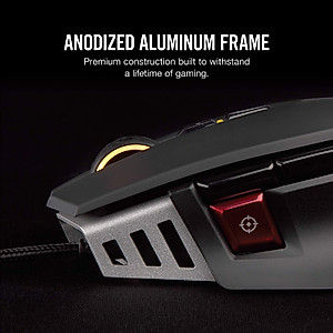 Corsair M65 RGB Elite – Wired FPS and MOBA Gaming Mouse – Adjustable Weight and Balance – Durable Aluminum Frame – 18,000 DPI Optical Sensor , Black