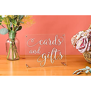 Calculs Gifts and Cards Acrylic Calligraphy Sign Wedding Shower Reception Vintage Placard Card Lettering Script for Bride and Groom