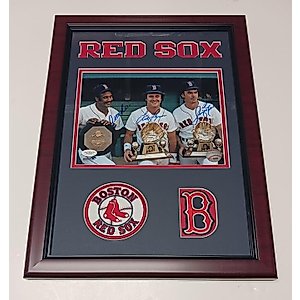 Boston Baseball Jim Rice, Fred Lynn, And Dwight Evans, Hand Signed 12x18 Frame