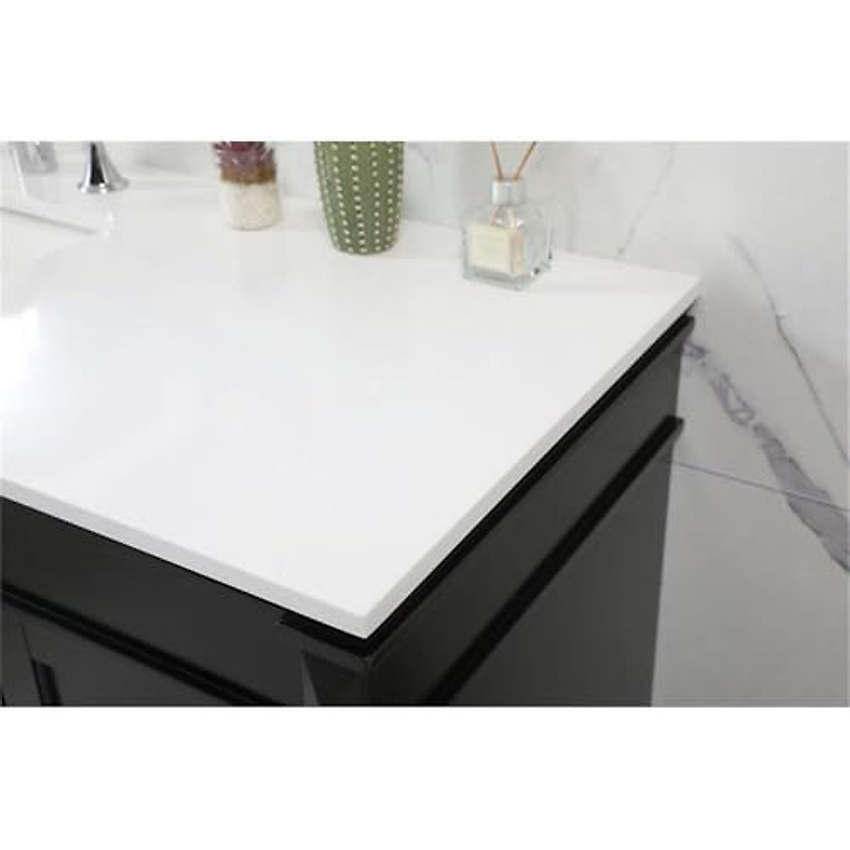 Elegant Decor Indoor Modern Under Sink Bathroom Fixtures Storage Organizer Cabinet 60 inch Single Bathroom Vanity - Black