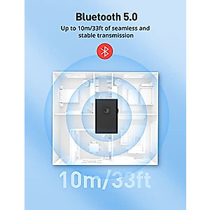 V5.0 Bluetooth Transmitter Receiver for TV PC, 2-in-1 AUX Audio Adapter, Wireless 3.5mm Bluetooth Adapter for Headphones/Car/Home Stereo/Switch/Speakers, Simultaneously Pair 2 Devices